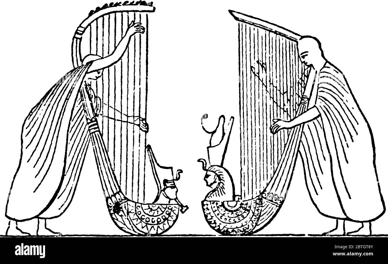 Primitive-looking instrument was played horizontally, being born upon ...