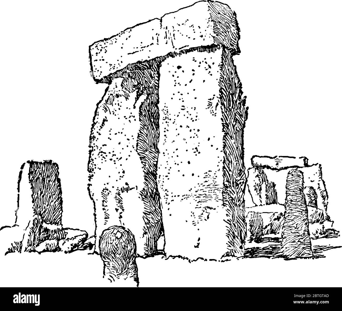 Vintage engraving stonehenge Stock Vector Images - Alamy