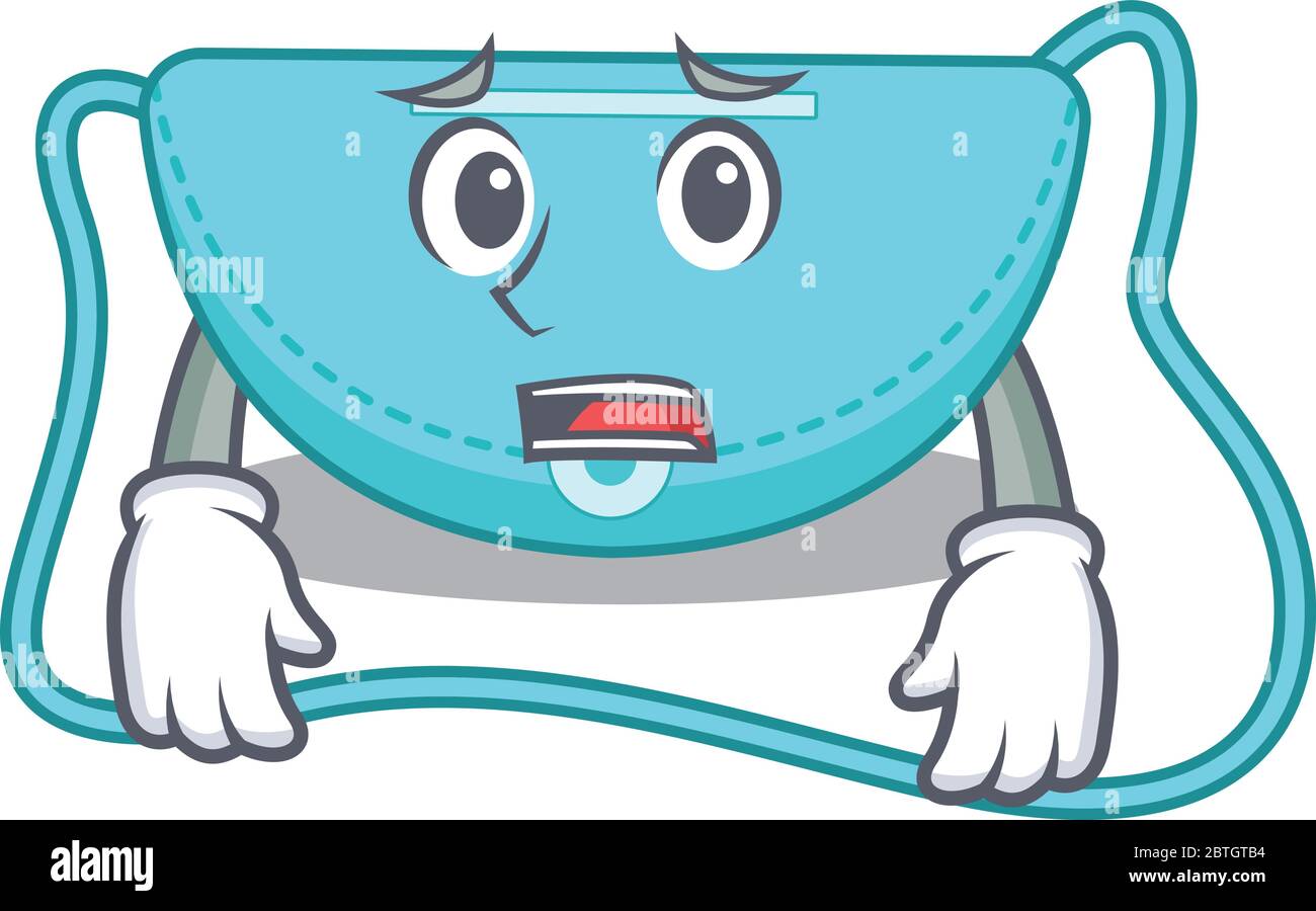 Cartoon design style of sling bag having worried face Stock Vector ...
