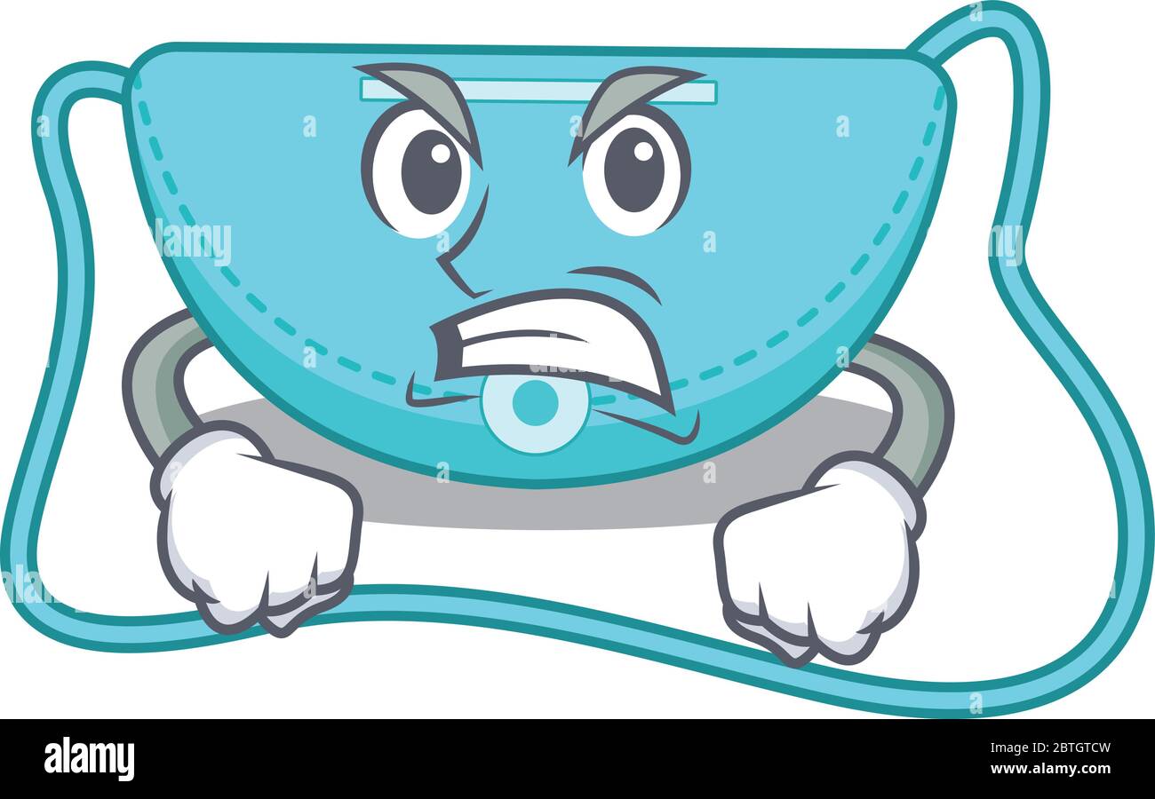 A cartoon picture of sling bag showing an angry face Stock Vector Image ...