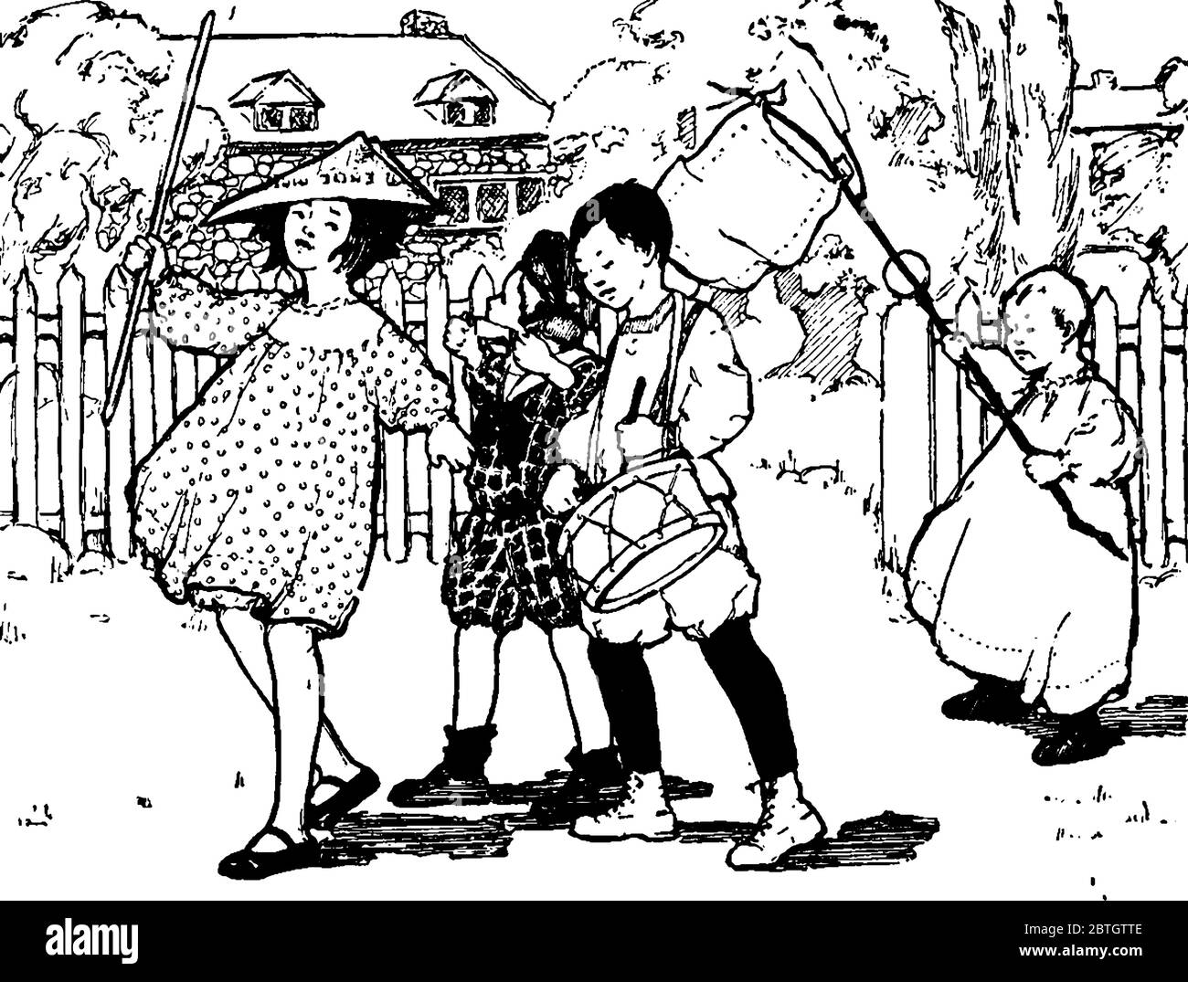 Boys girls marching Stock Vector Images - Alamy