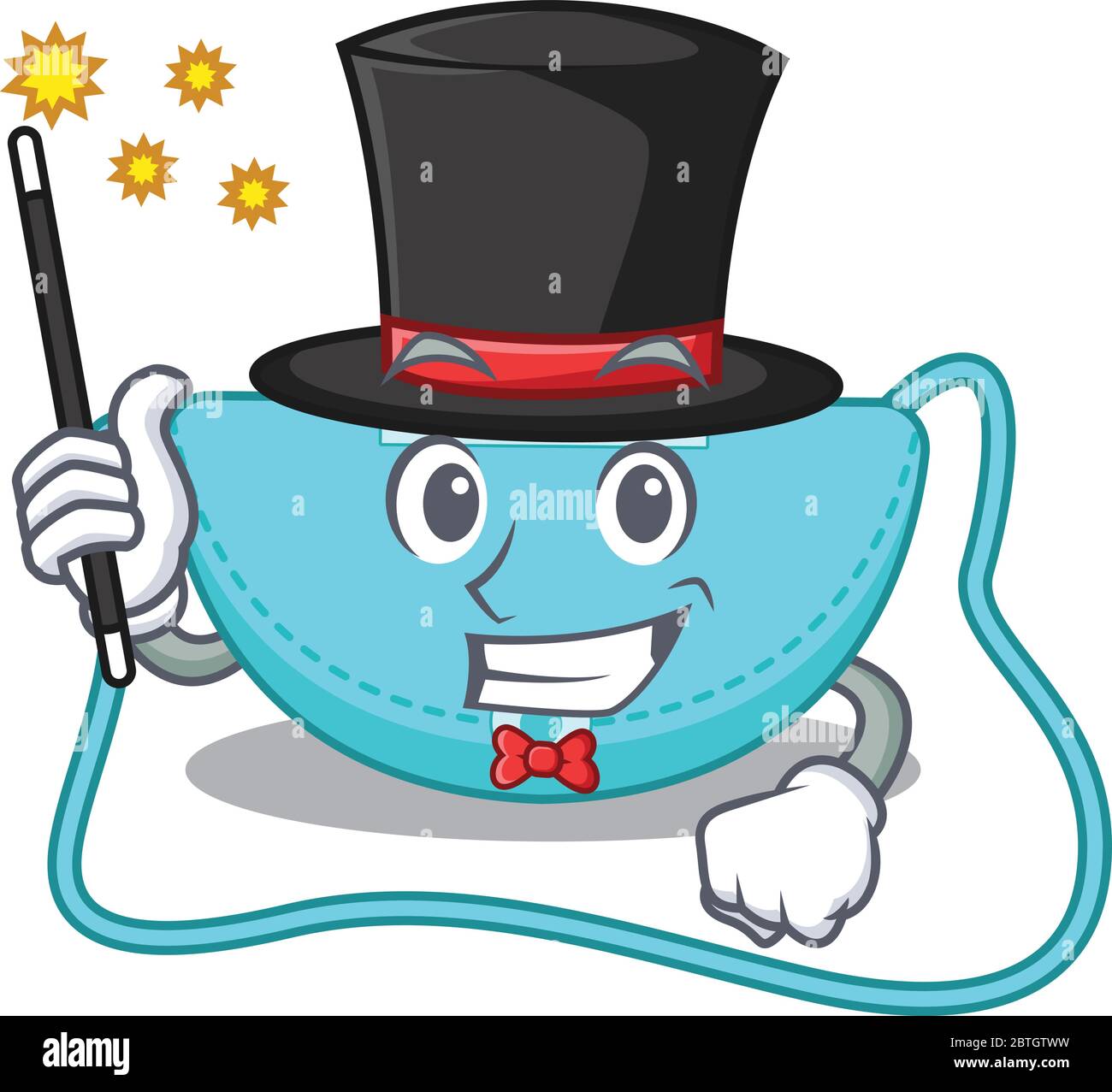 A gorgeous smart Magician of sling bag cartoon design style Stock ...