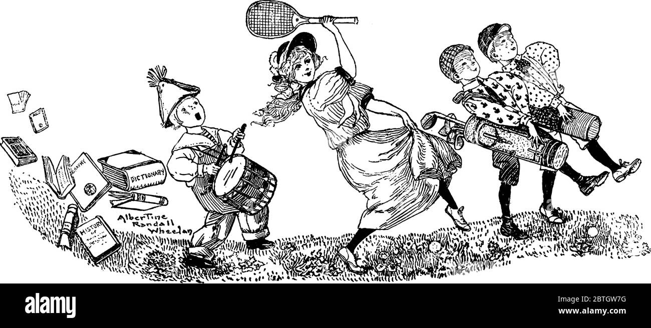 Boys girls marching Stock Vector Images - Alamy