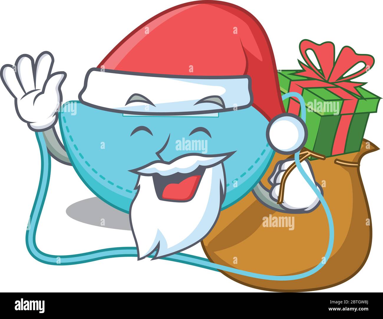 Cartoon design of sling bag Santa having Christmas gift Stock Vector ...
