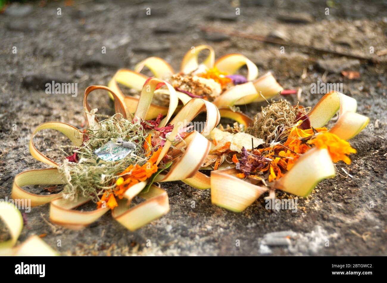 Sacrificial offering set balinese and indonesian style rite offer to ...