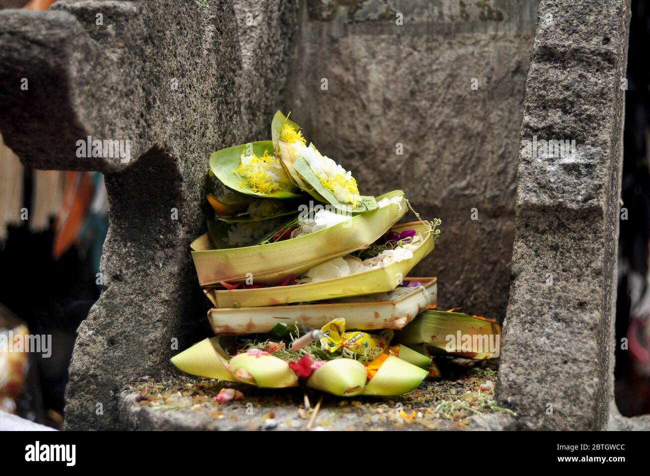 Sacrificial offering set balinese and indonesian style rite offer to ...