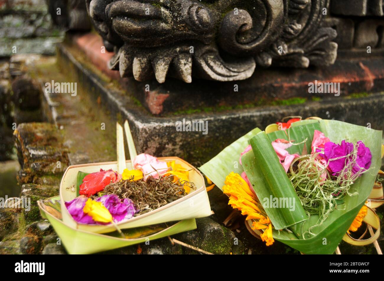 Sacrificial offering set balinese and indonesian style rite offer to ...