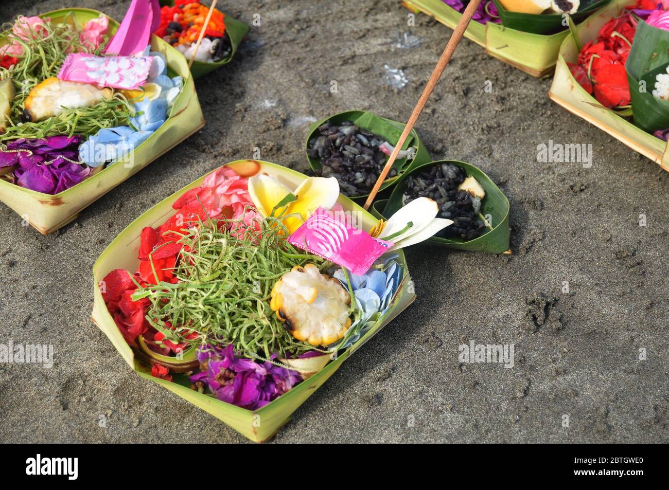 Sacrificial offering set balinese and indonesian style rite offer to ...