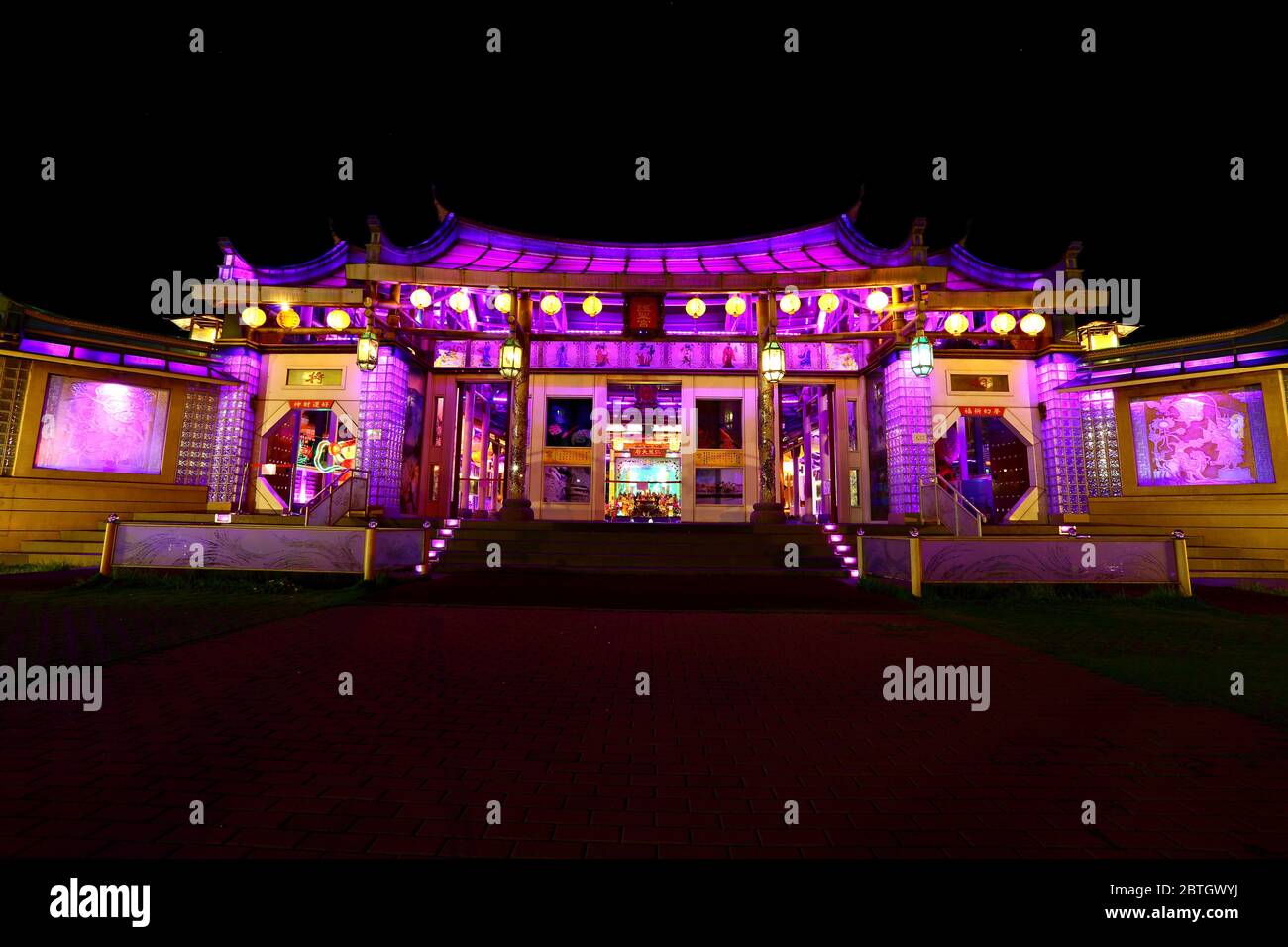 Lugang Glass Temple (Hu Sheng Temple) in Changhua, Taiwan at night ...