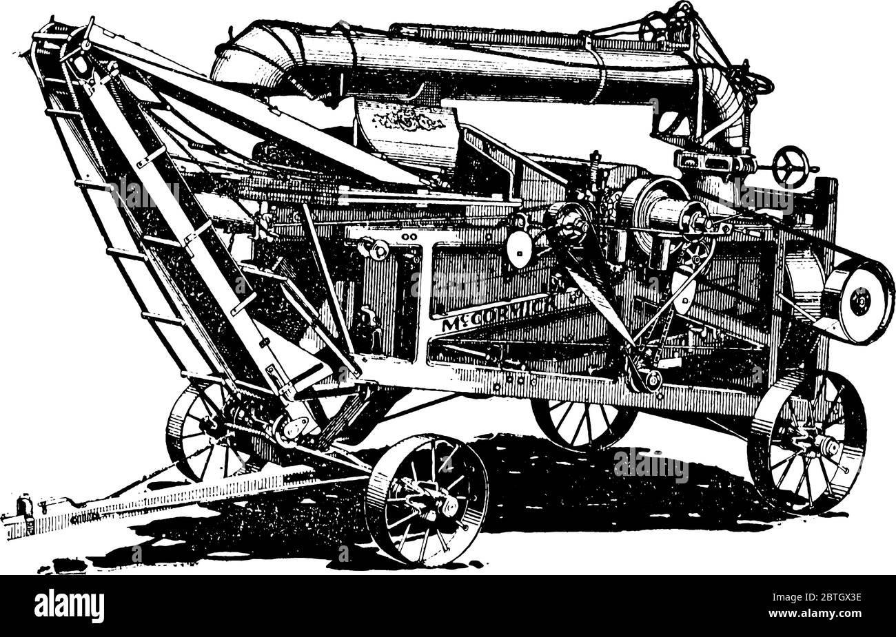 Husker and Shredder is an old machine that husks corn ears and cuts up ...