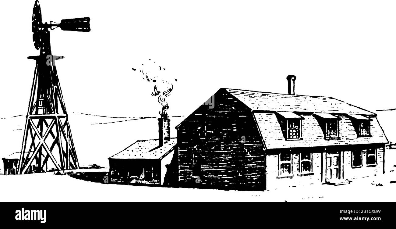 Farmhouse on landscape Cut Out Stock Images & Pictures - Alamy