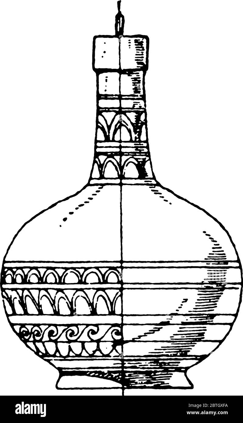 This Antique Bottle is made out of hammered bronze with round body and ...