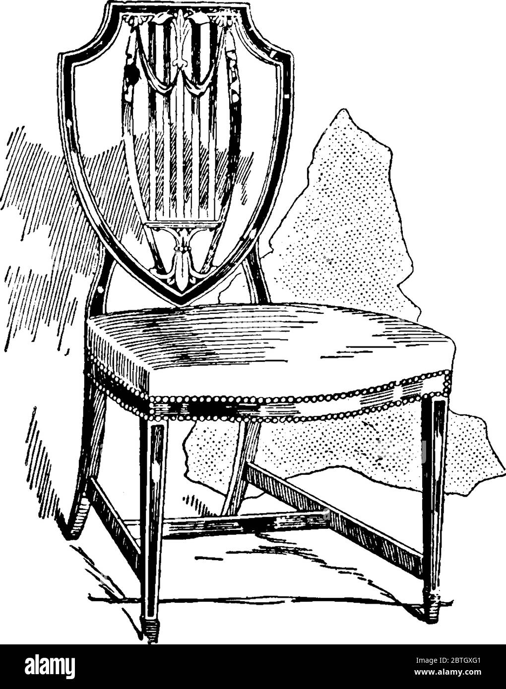 Image showing an ancient Chair with cushion designed by George ...