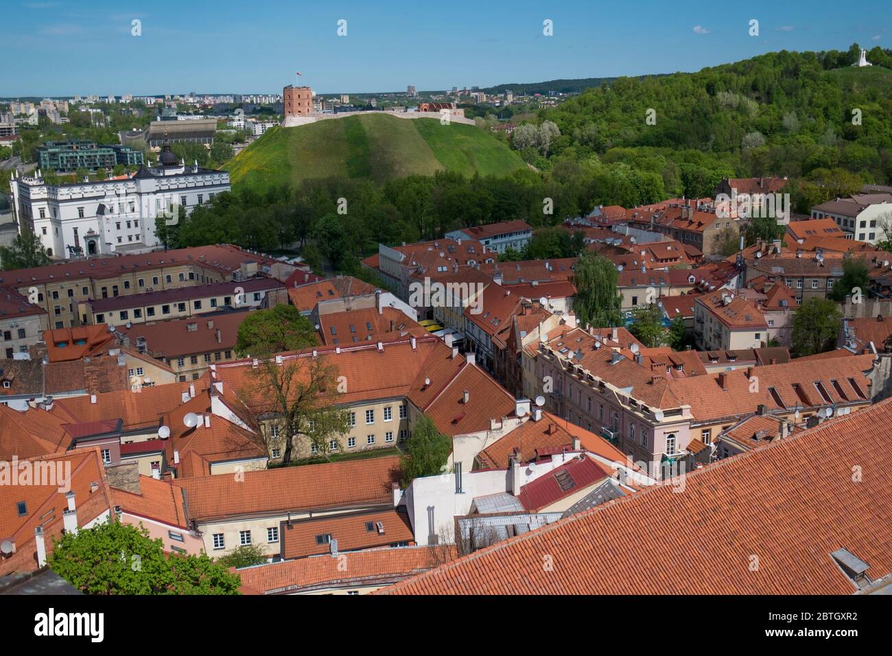 One of the city views from the bell tower at Vilnius University ...