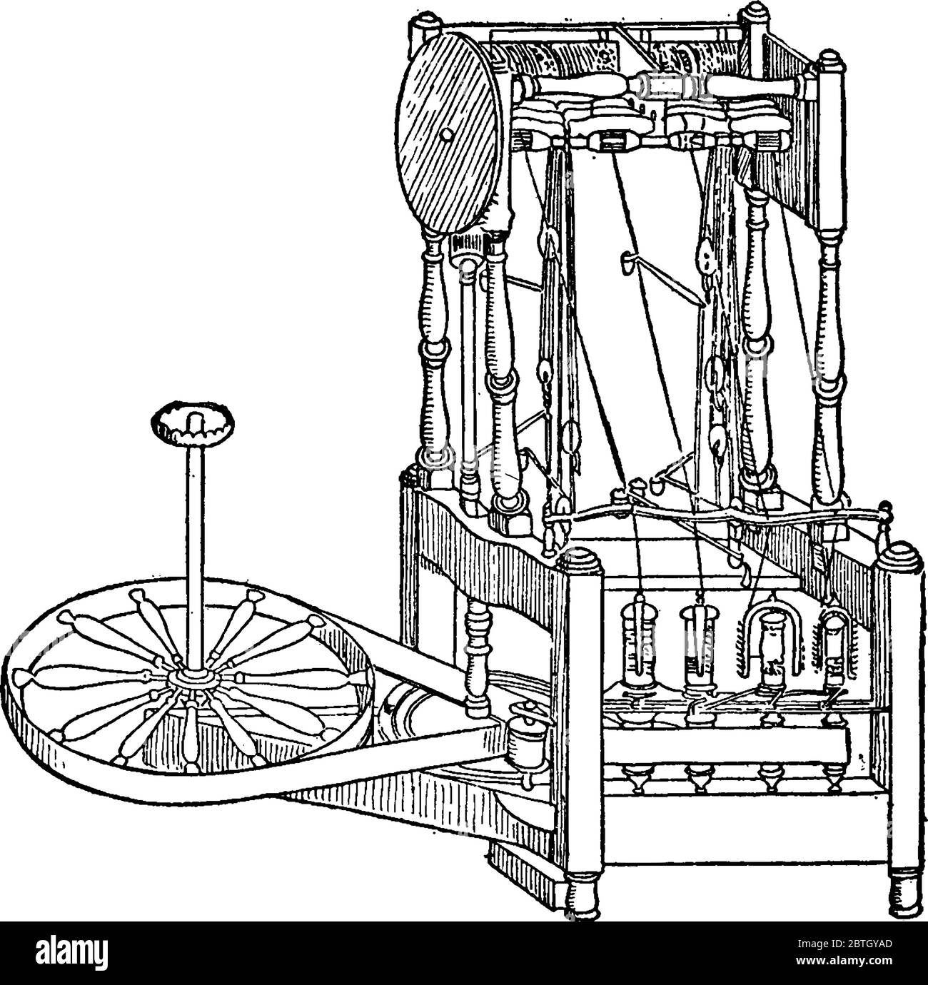 Spinning machine produces stronger thread than spinning jenny, vintage ...