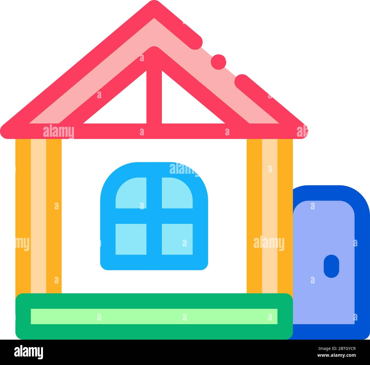play house for children icon vector outline illustration Stock Vector ...