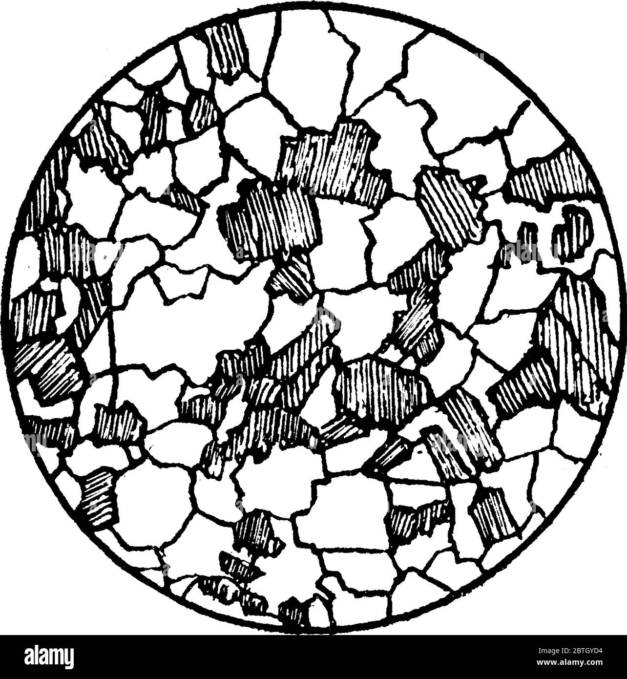 Granite texture, holocrystalline, engraving, vintage line drawing or ...