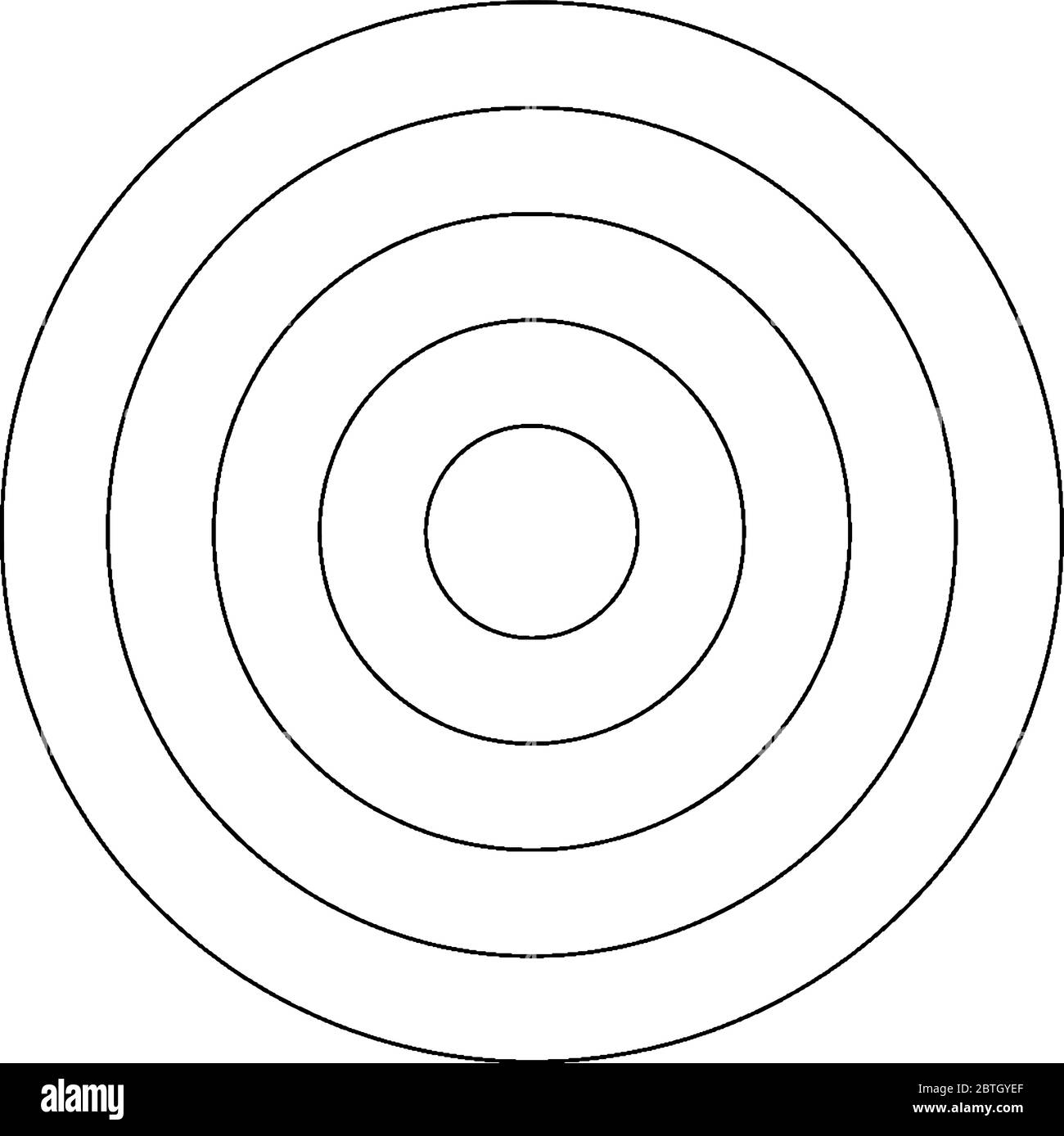 Five Circle with a common center and equal annulus between them ...