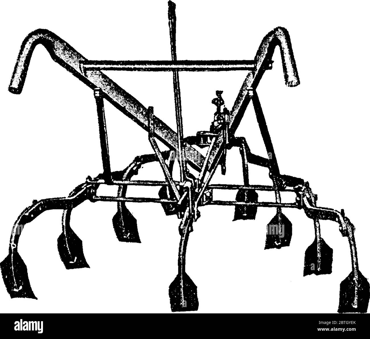 Cultivator with multiple metal blades use to cultivate soil, vintage ...
