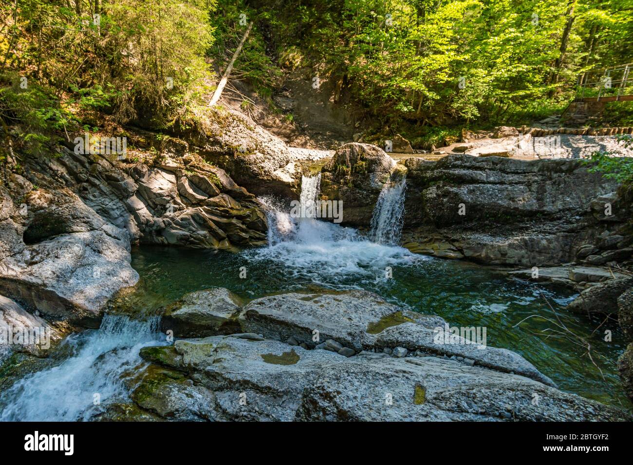 Through the beautiful Ostertaltobel in the Gunzesried valley in the ...