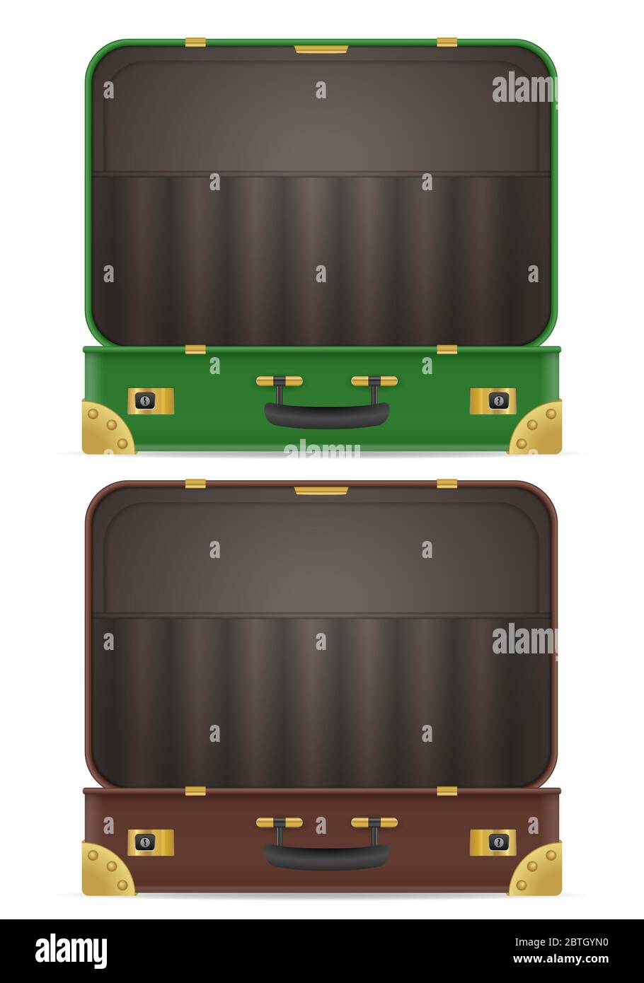 Open suitcase set on a white background. Vector illustration Stock ...