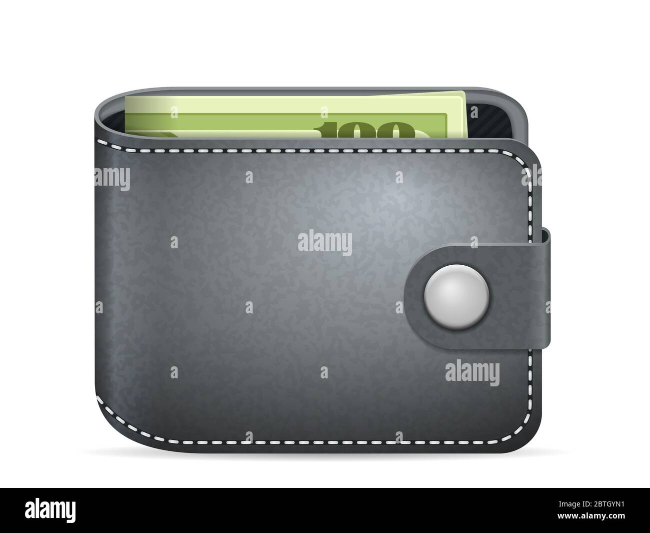 Wallet with banknotes on a white background Stock Photo - Alamy