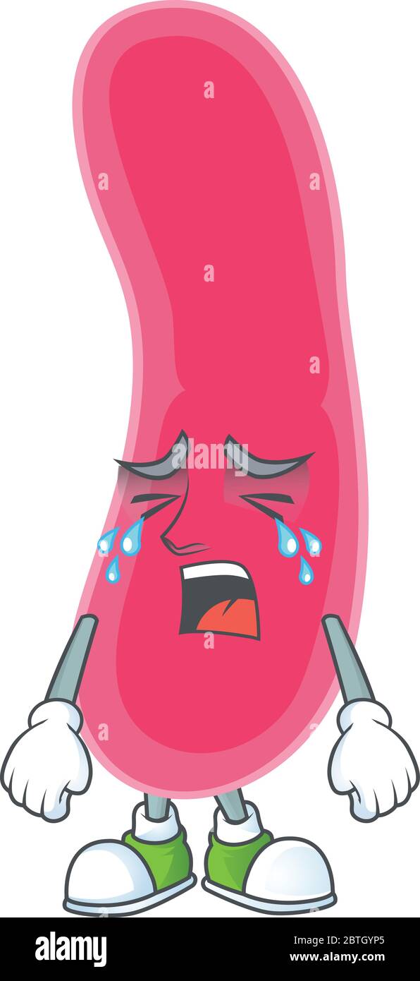 A crying fusobacteria cartoon character drawing concept Stock Vector ...