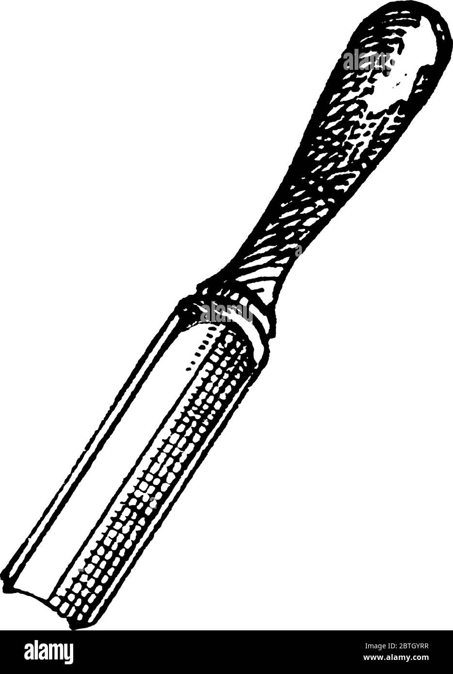 A typical representation of a chisel with a semi-cylindrical blade or a ...