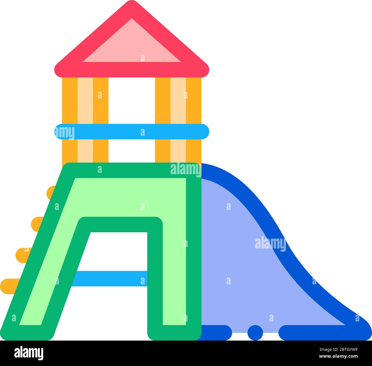 attraction children slide icon vector outline illustration Stock Vector ...