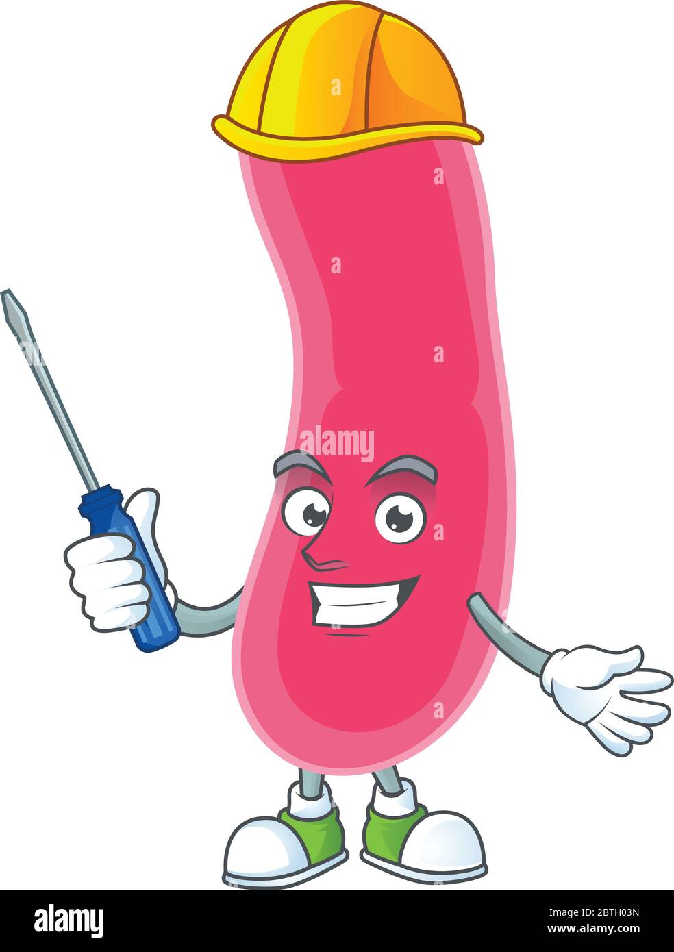 A cartoon image of fusobacteria in a automotive character Stock Vector ...