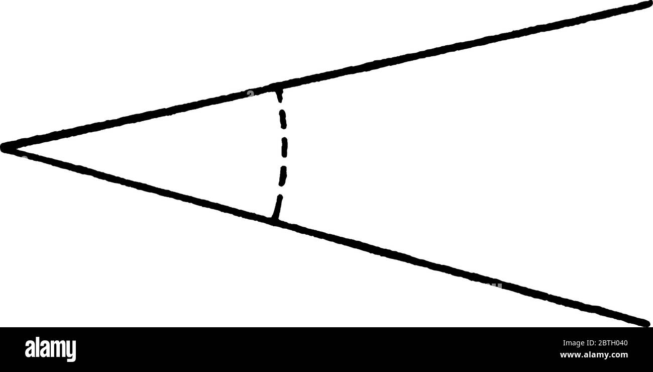 A diagram in which two lines are shown and making an angle, vintage ...