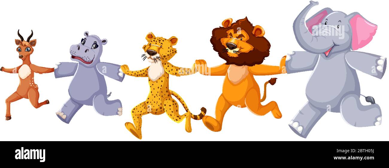 Happy wild animal running illustration Stock Vector Image & Art - Alamy