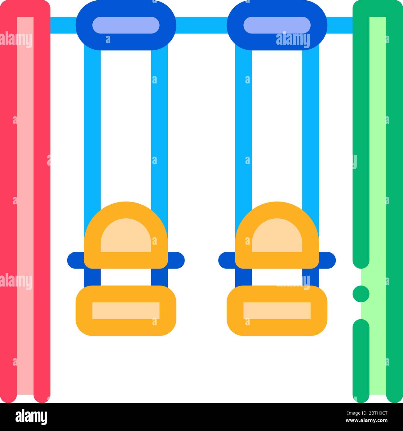 two swings for children icon vector outline illustration Stock Vector ...