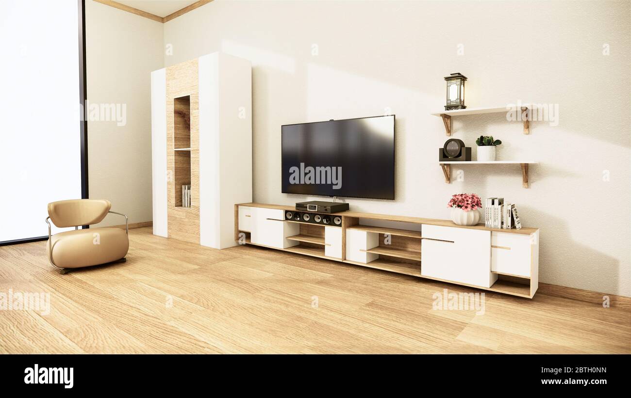 Tv cabinet in tropical mint room Japanese - zen style,minimal designs ...