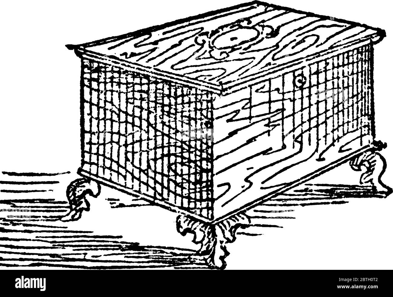 A typical representation of a chest, a box of wood or other material ...