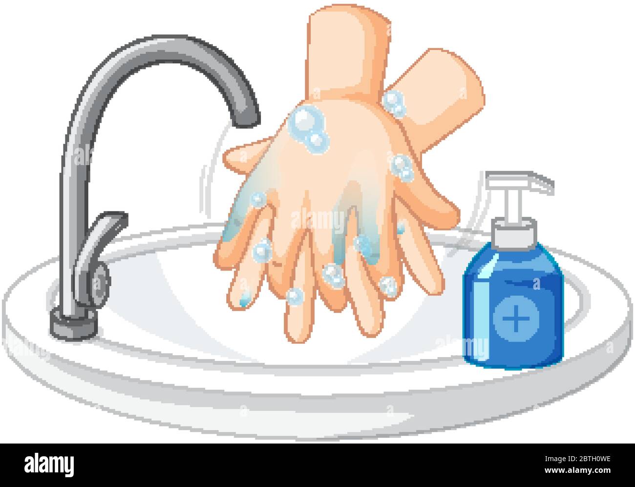 Hand cleaning on white background illustration Stock Vector Image & Art ...