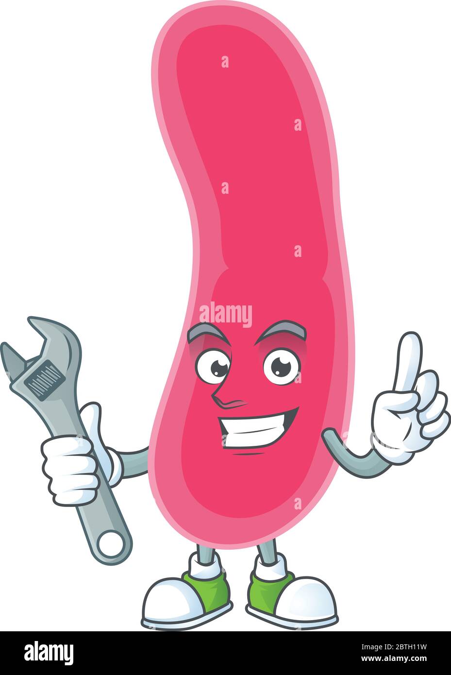 A smart mechanic fusobacteria cartoon mascot design fix a broken ...