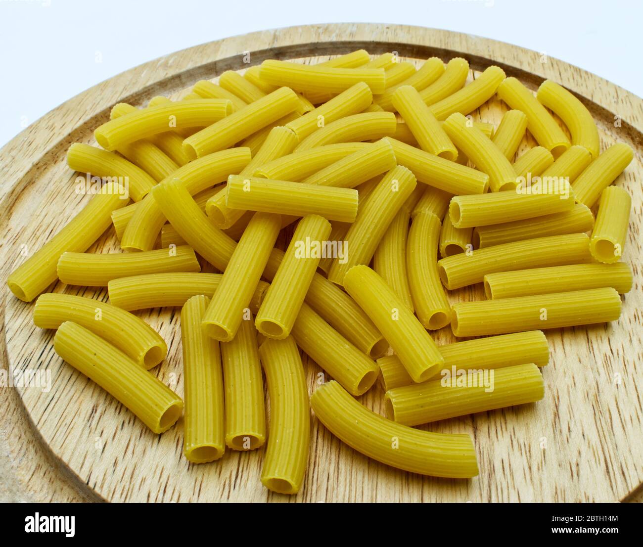 Raw italian Sedani Rigati. Italian maccheroni pasta specialty Stock ...
