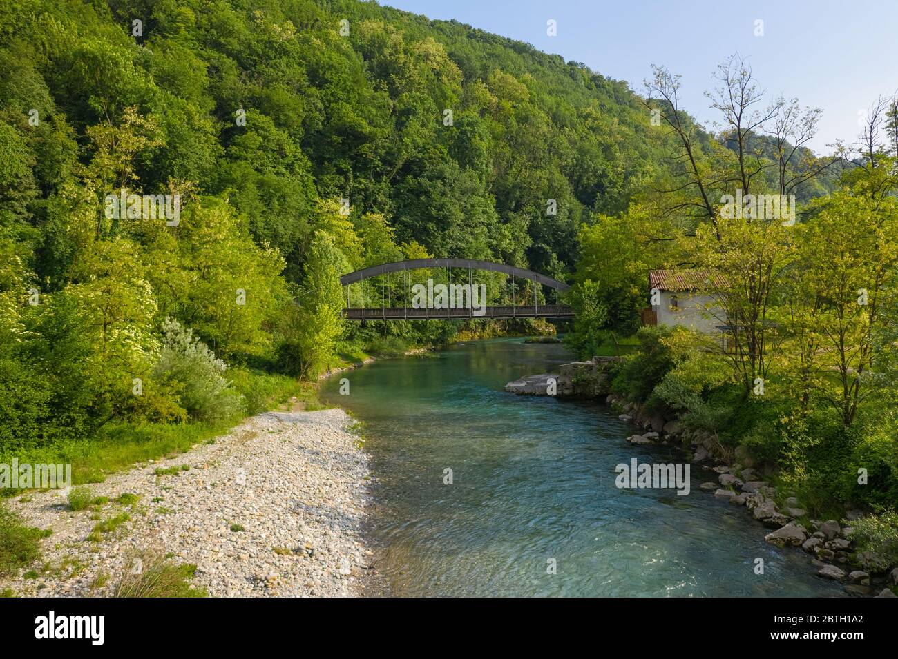 Footbridge river alps italy hi-res stock photography and images - Alamy