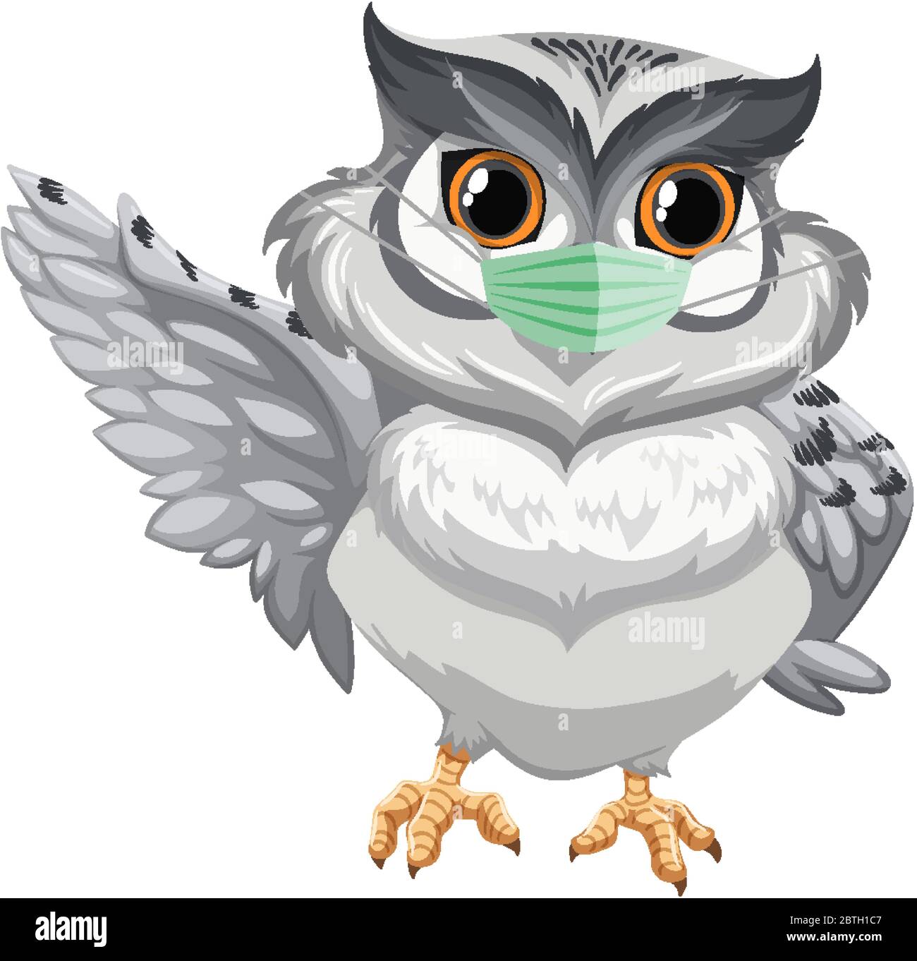 Owl cartoon character wearing mask illustration Stock Vector Image ...