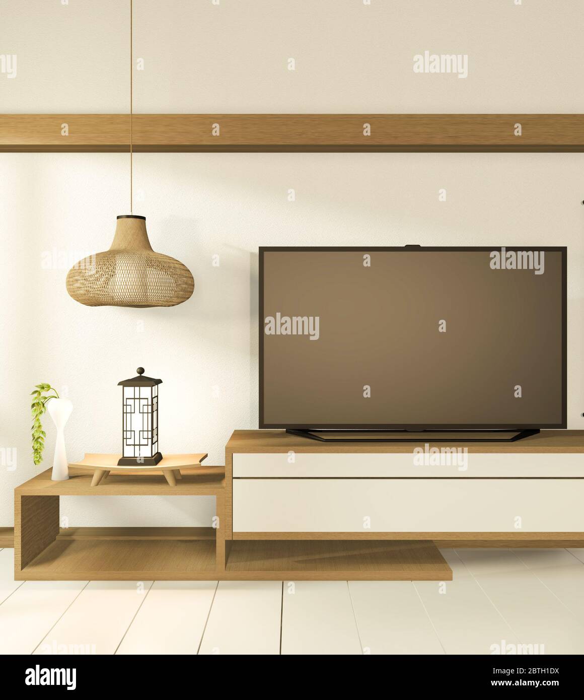 Tv cabinet in tropical mint room Japanese - zen style,minimal designs ...