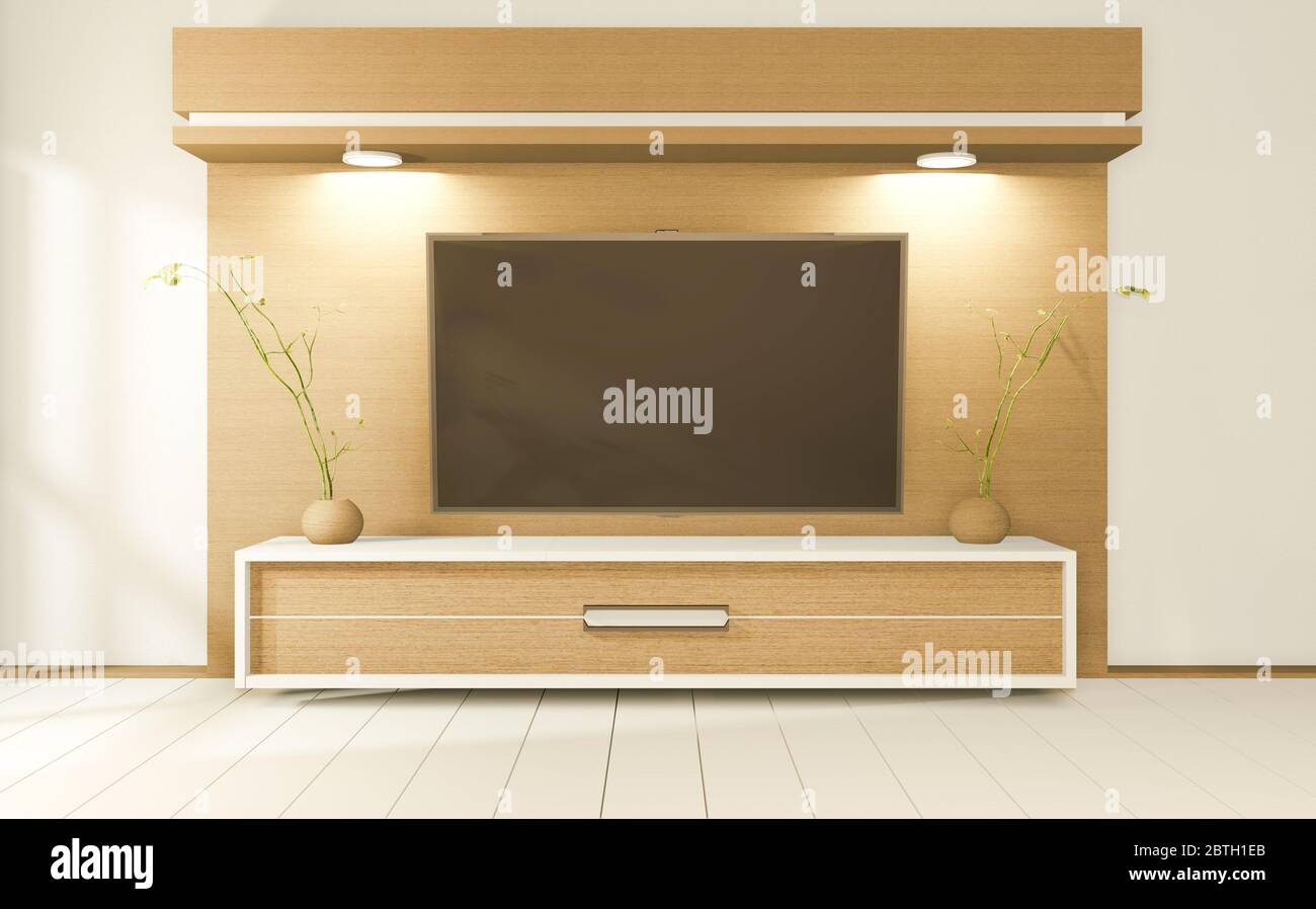 Tv cabinet in tropical mint room Japanese - zen style,minimal designs ...