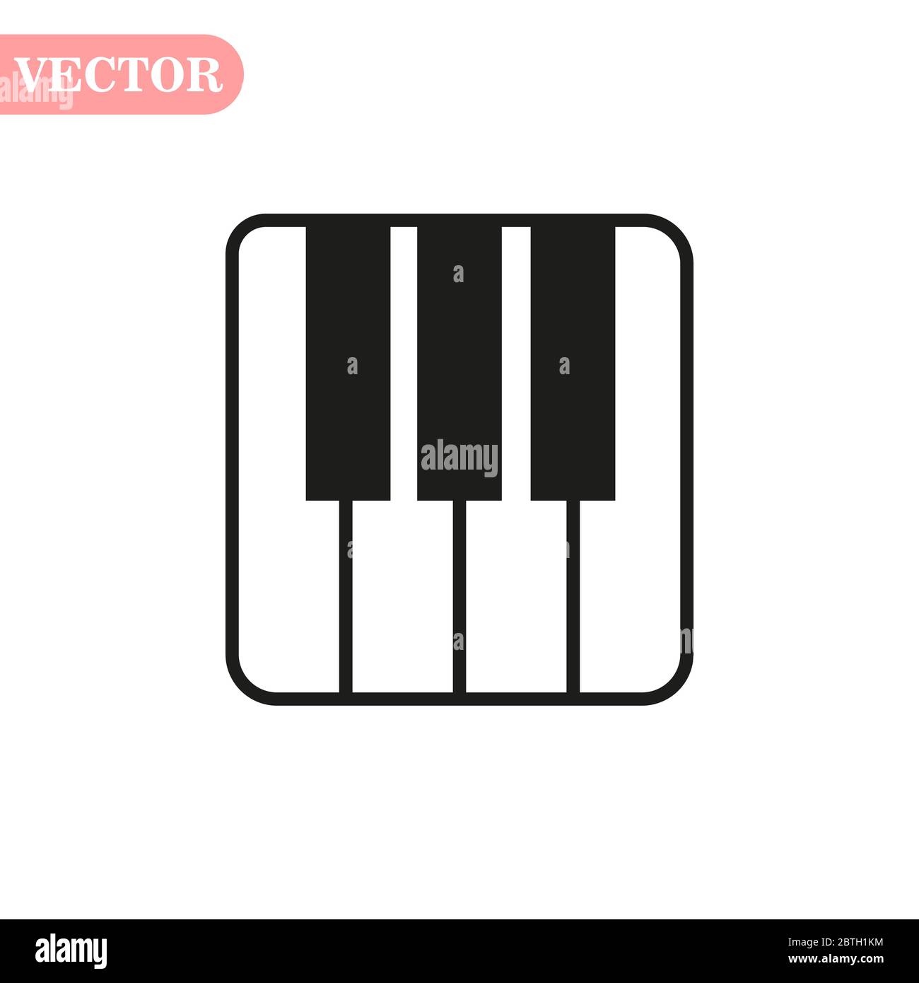 Piano keys isolated on white background. Vector art Stock Vector Image ...