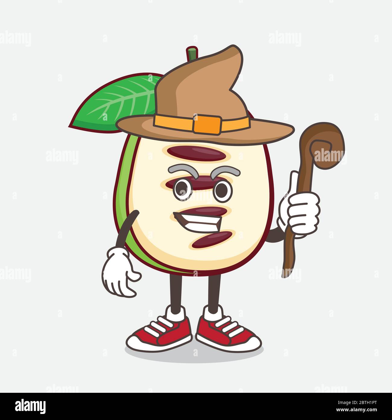 An illustration of Pawpaw Fruit cartoon mascot character as a witch ...