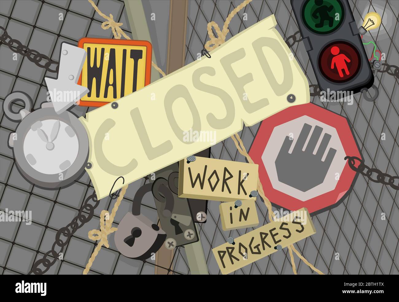 Keep the gate shut Stock Vector Images - Alamy