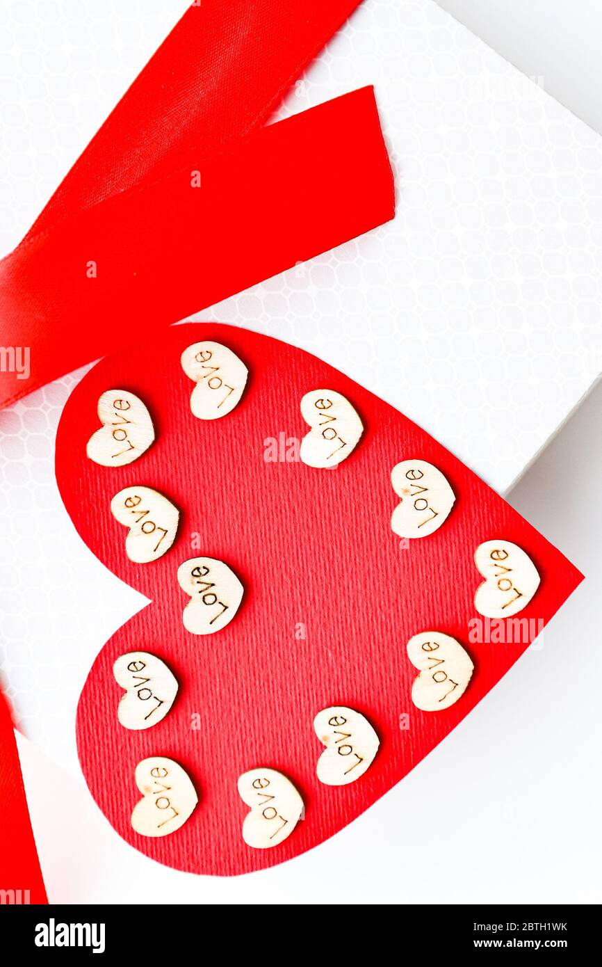 The Valentine holiday heart composition Stock Photo - Alamy