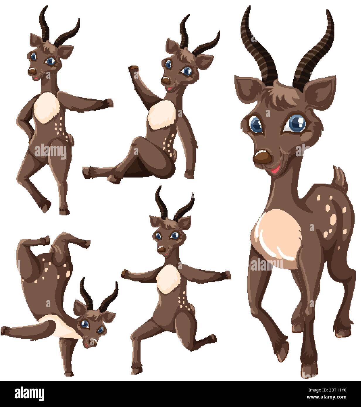 Set of deer cartoon character illustration Stock Vector Image & Art - Alamy