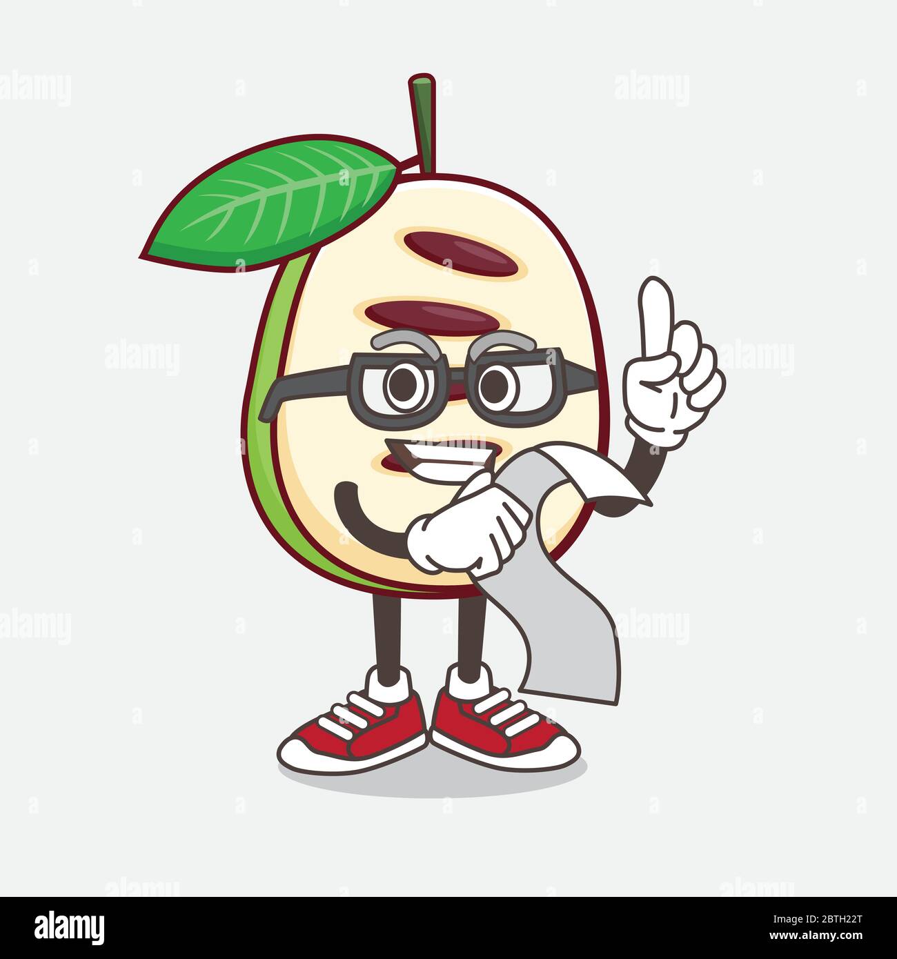 An illustration of Pawpaw Fruit cartoon mascot character holding a menu ...