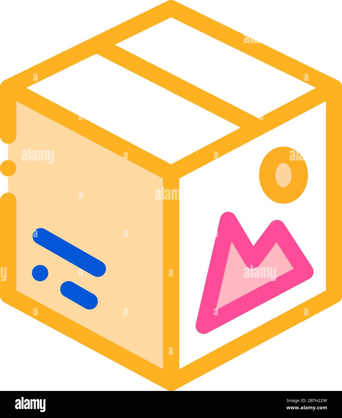color paper box icon vector outline illustration Stock Vector Image ...