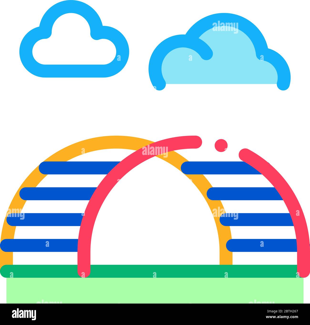 semicircular hill ladder rainbow icon vector outline illustration Stock ...
